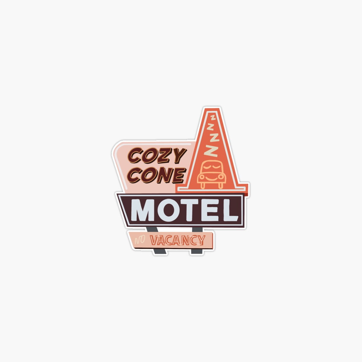 Onim Cozy Cone Motel Sticker, Phone Decal Water Bottle Stickers Car ...