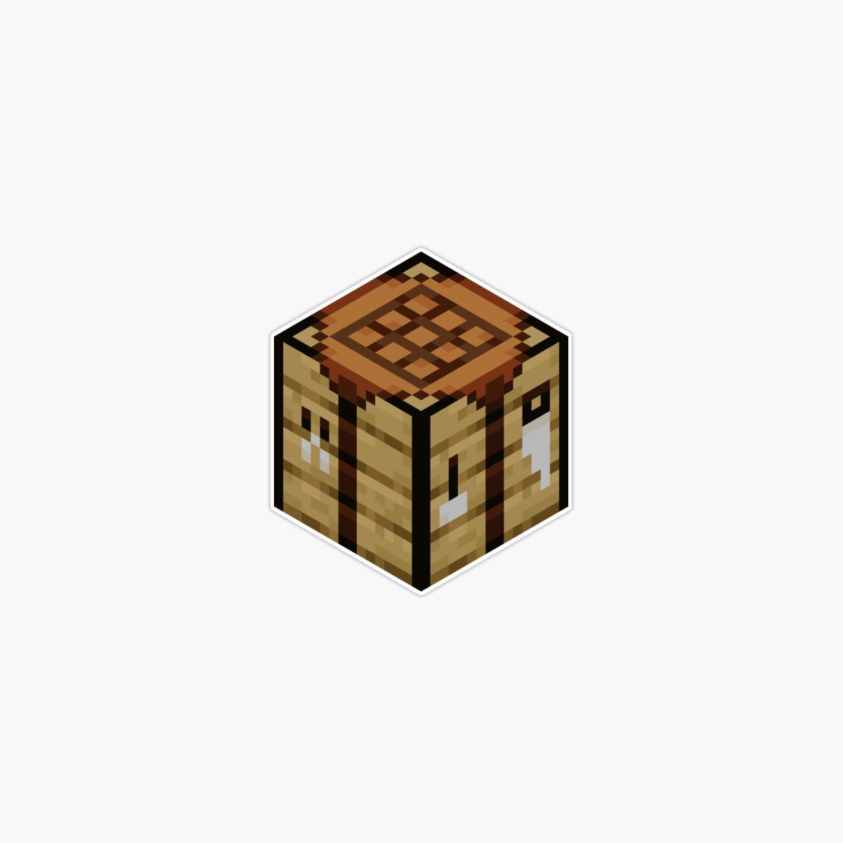 Onim Crafting Table Block Minecraft Block Icon Sticker, Phone Decal ...