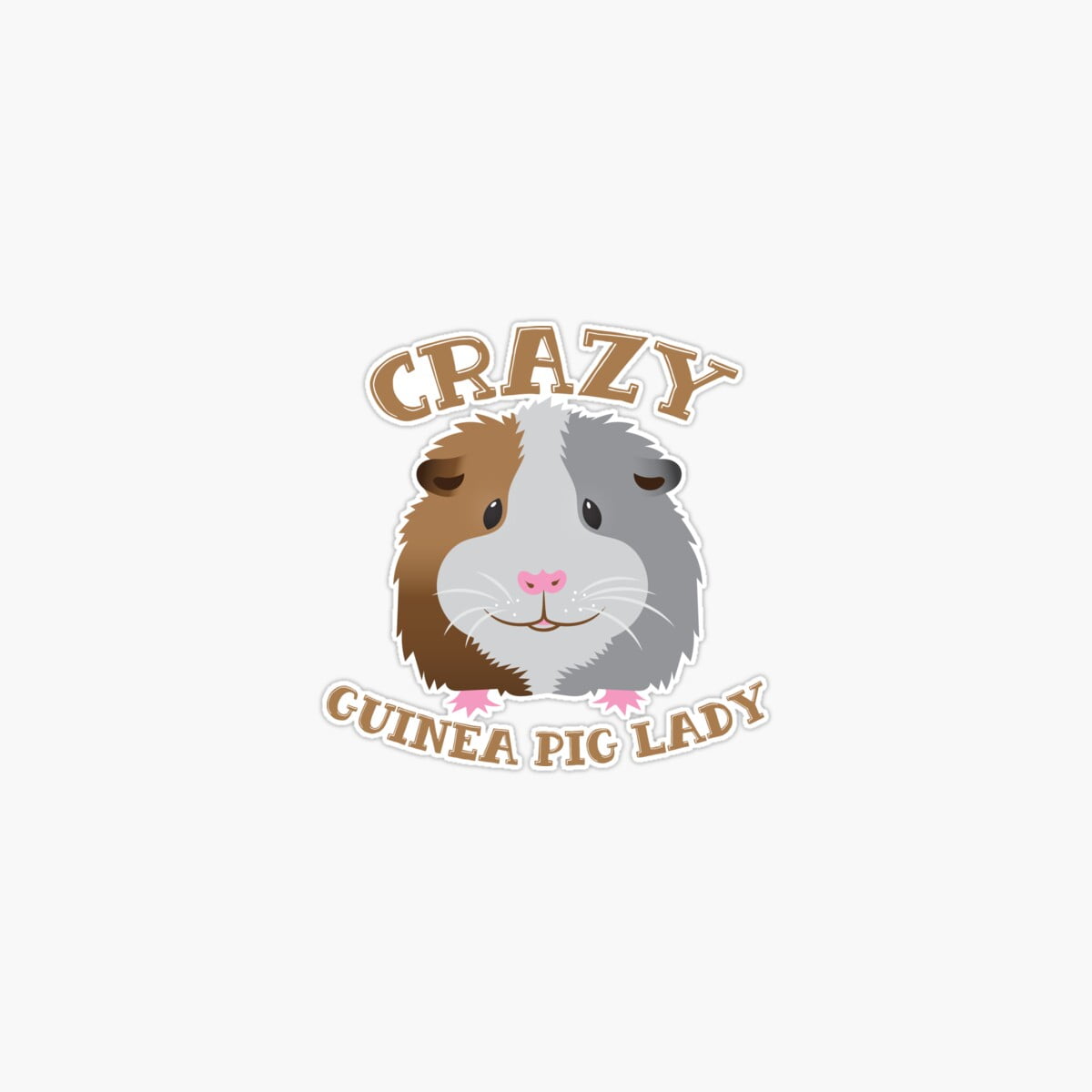 Onim Crazy Guinea Pig Lady (New Face) Sticker, Phone Decal Water Bottle ...