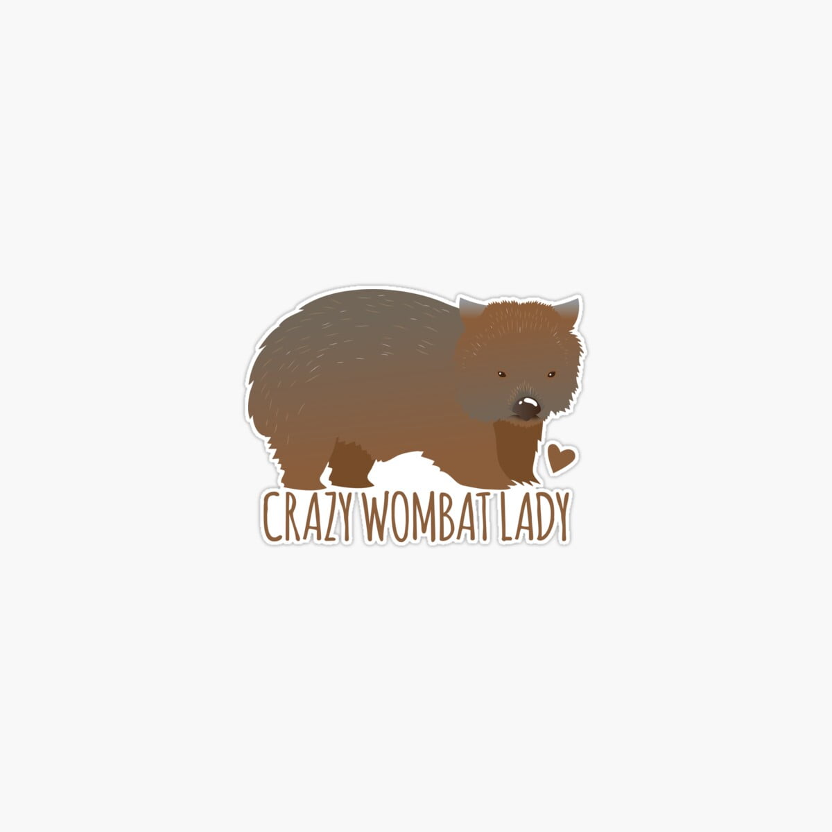 Onim Crazy Wombat Lady Sticker, Phone Decal Water Bottle Stickers Car ...