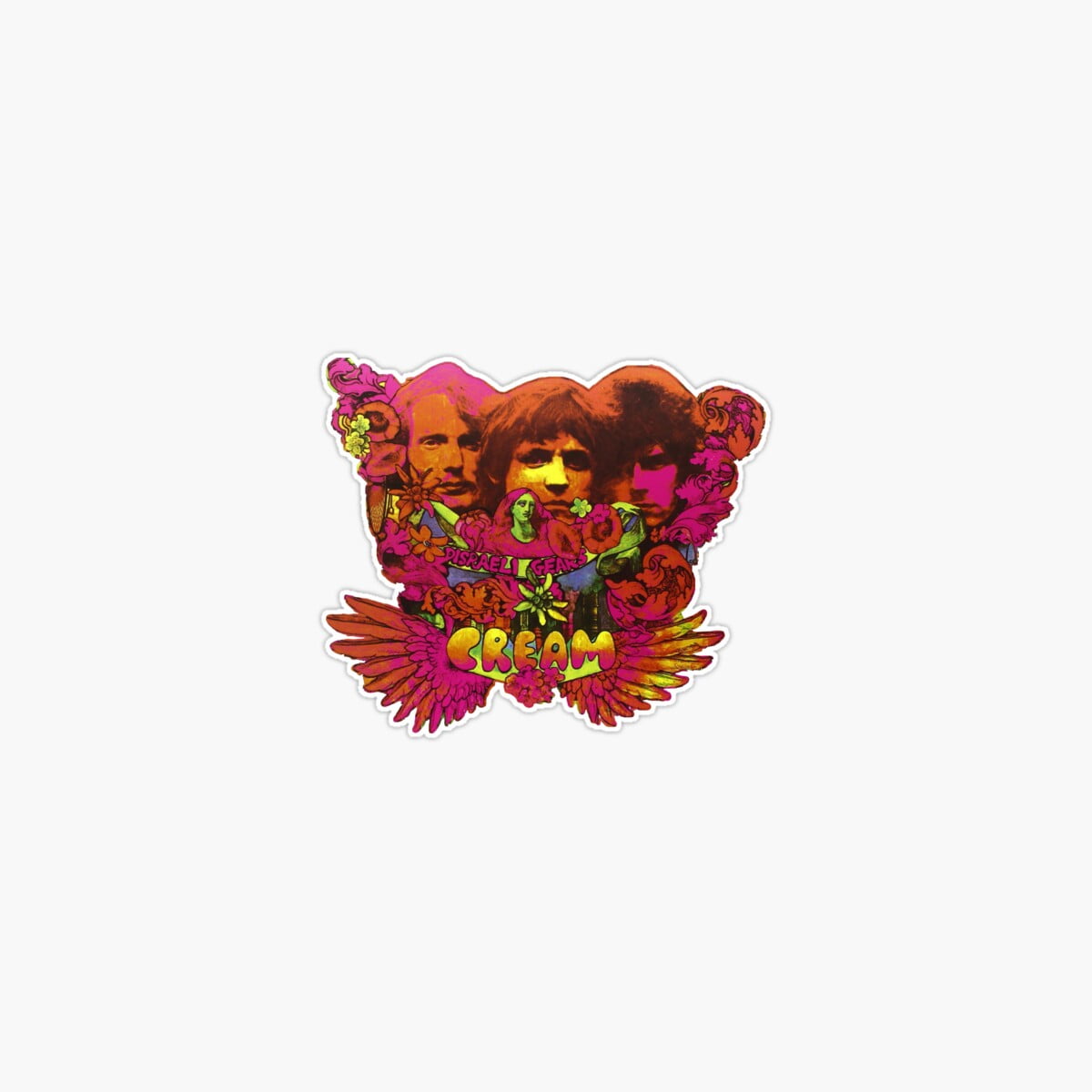 Onim Cream Band Psychedelic Album Cover Sticker, Phone Decal Water ...