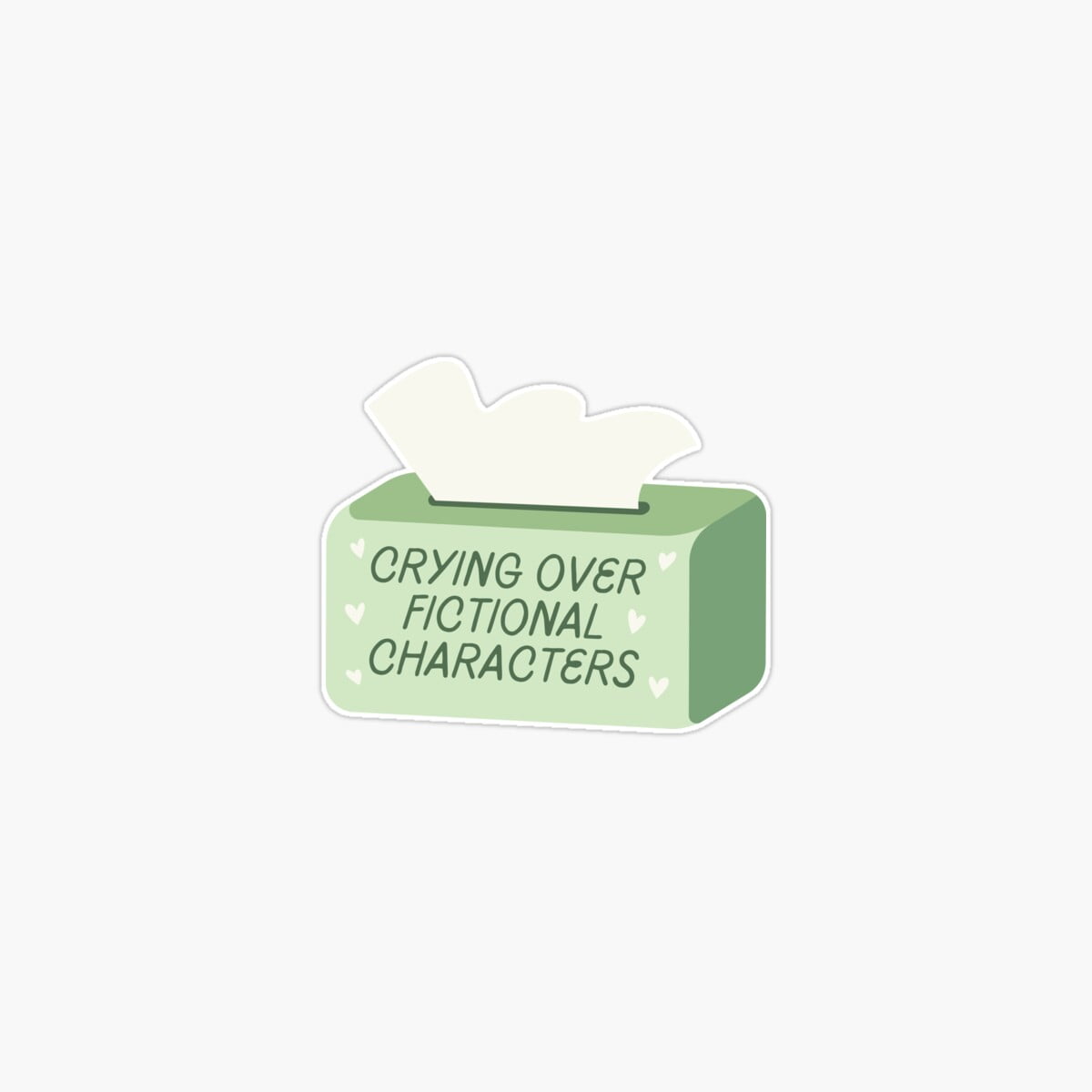 Onim Crying Over Fictional Characters Green Tissue Box Sticker, Phone ...