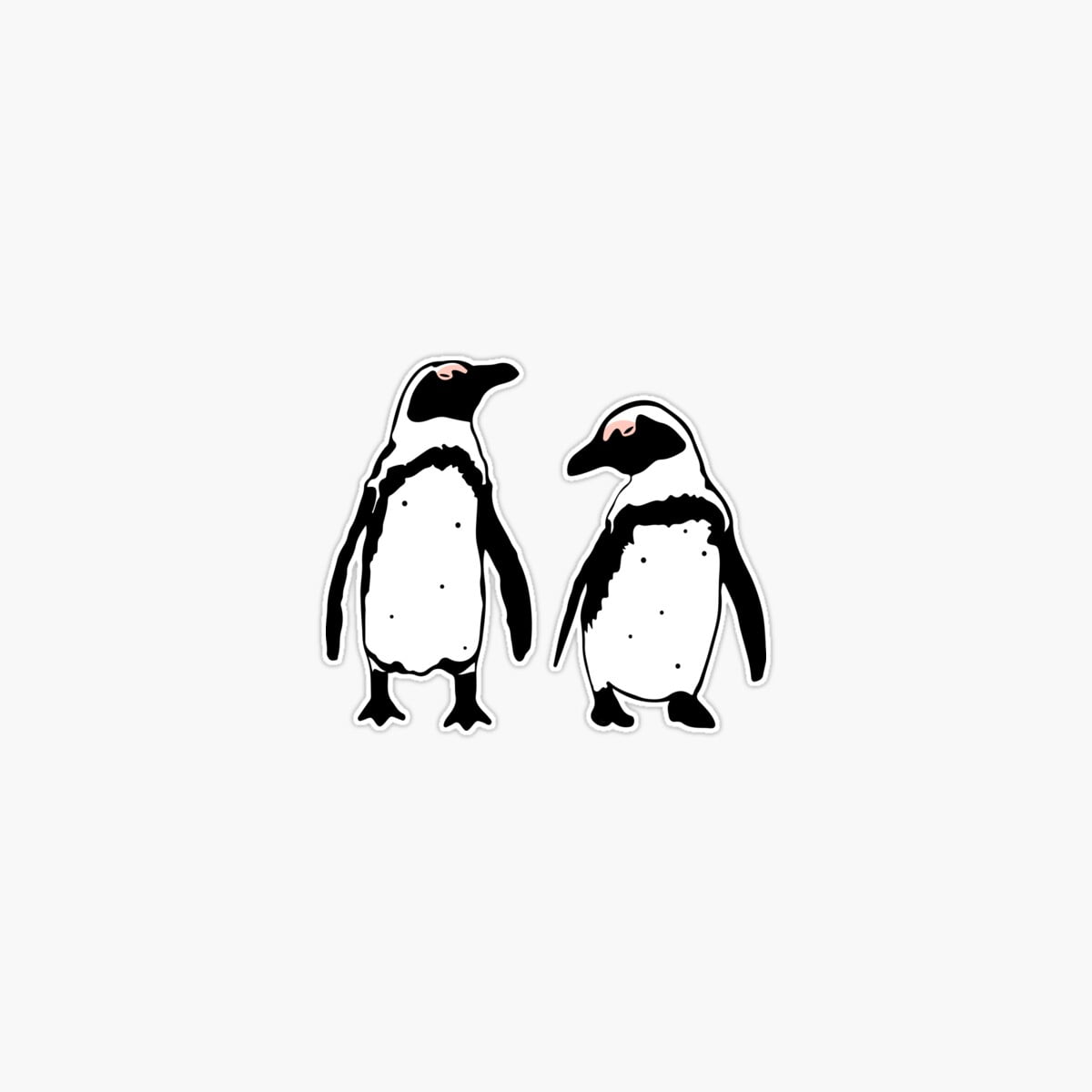 Onim Cute African Penguin Couple Sticker, Phone Decal Water Bottle ...
