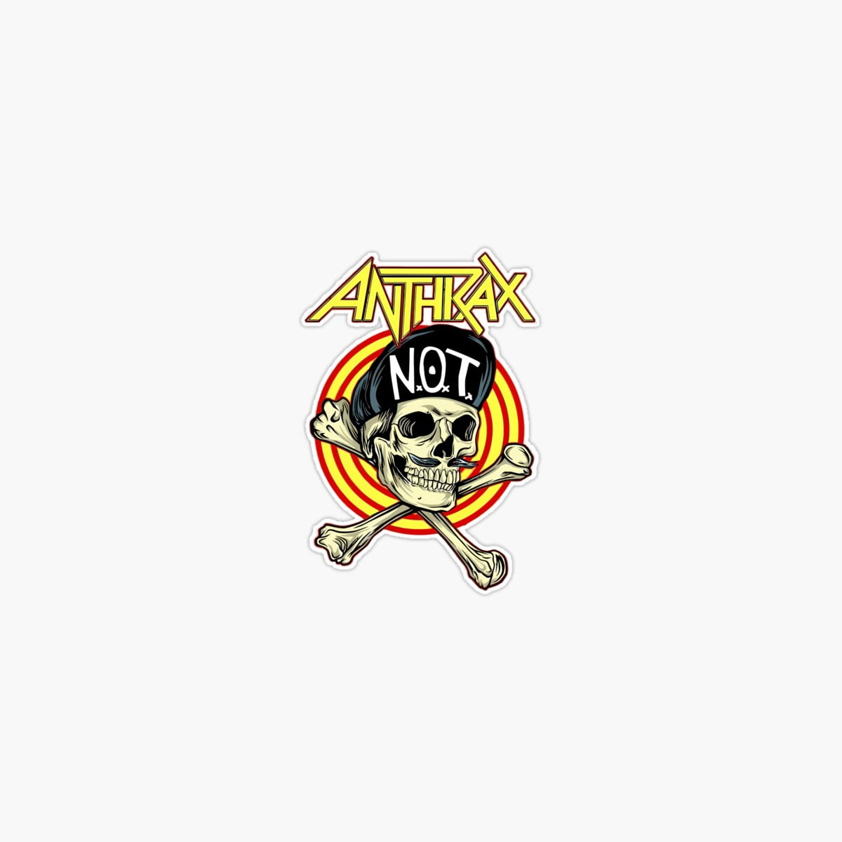 Onim Cute Animated Dog Anthrax Bandanthrax Band Sticker, Phone Decal ...