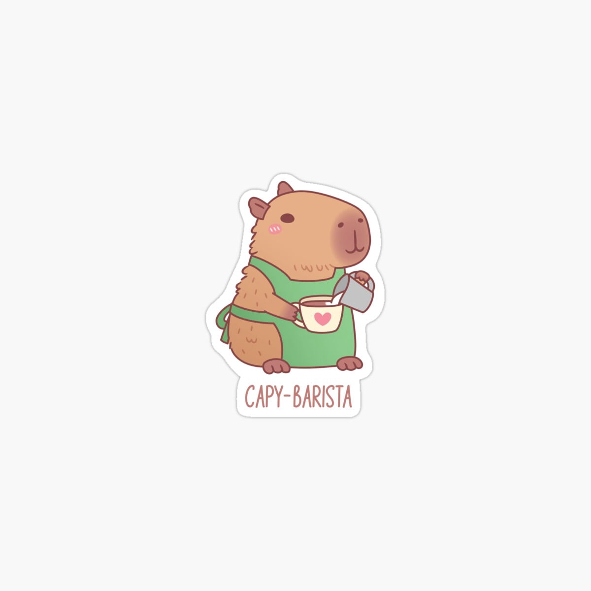 Onim Cute Capybara Barista Making Coffee Sticker, Phone Decal Water ...