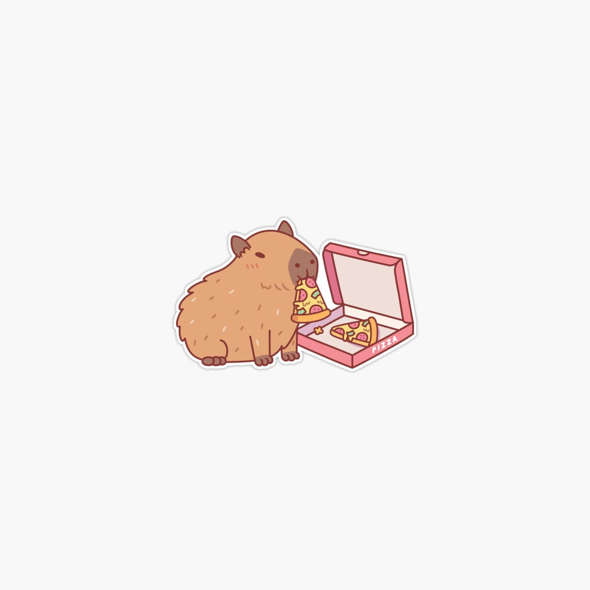 Onim Cute Capybara Eating Pizza Sticker - Walmart.com