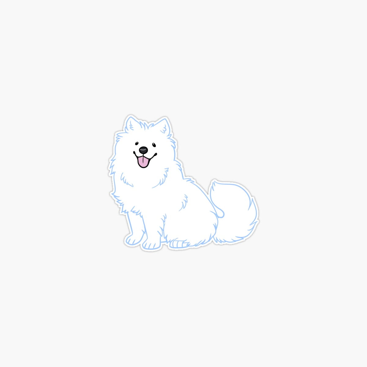 Onim Cute Cartoon Samoyed Dog Sticker, Phone Decal Water Bottle ...