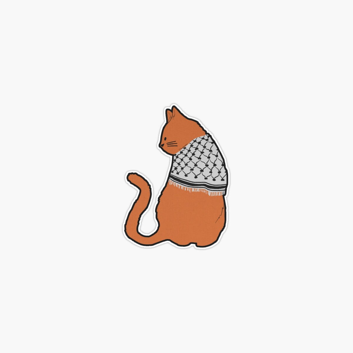 Onim Cute Cat In An Arabic Scarf Sticker - Walmart.com
