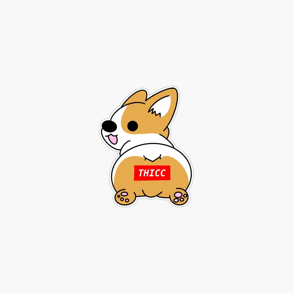 Onim Cute Corgi Booty Sticker, Phone Decal Water Bottle Stickers Car ...