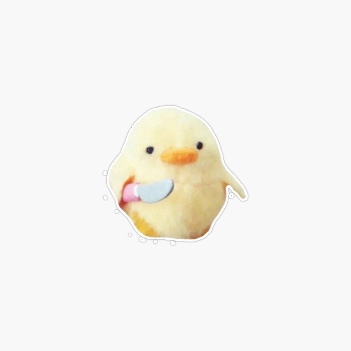 Onim Cute Duck With Knife Sticker, Phone Decal Water Bottle Stickers ...