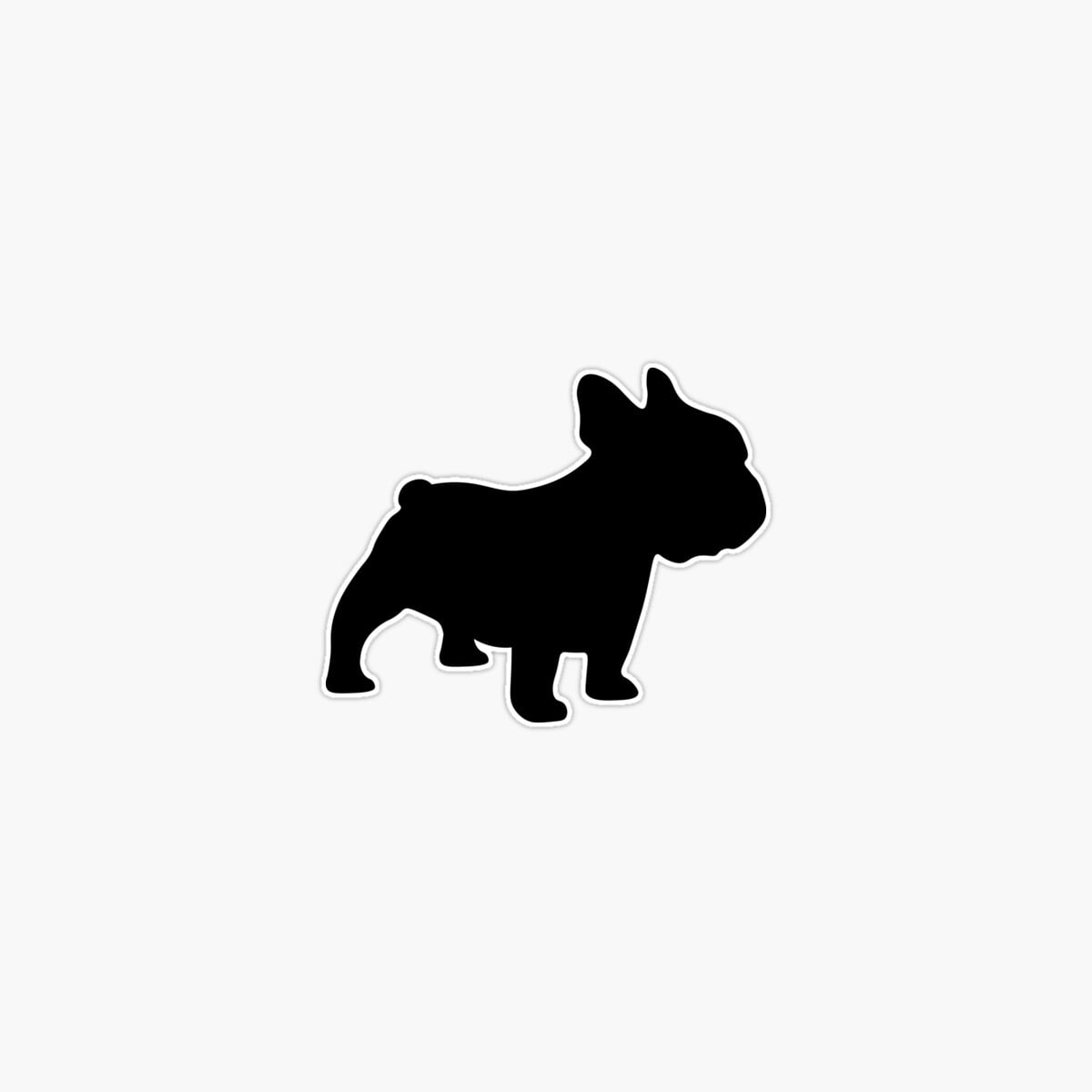 Onim Cute French Bulldog Silhouette Logo Sticker, Phone Decal Water ...