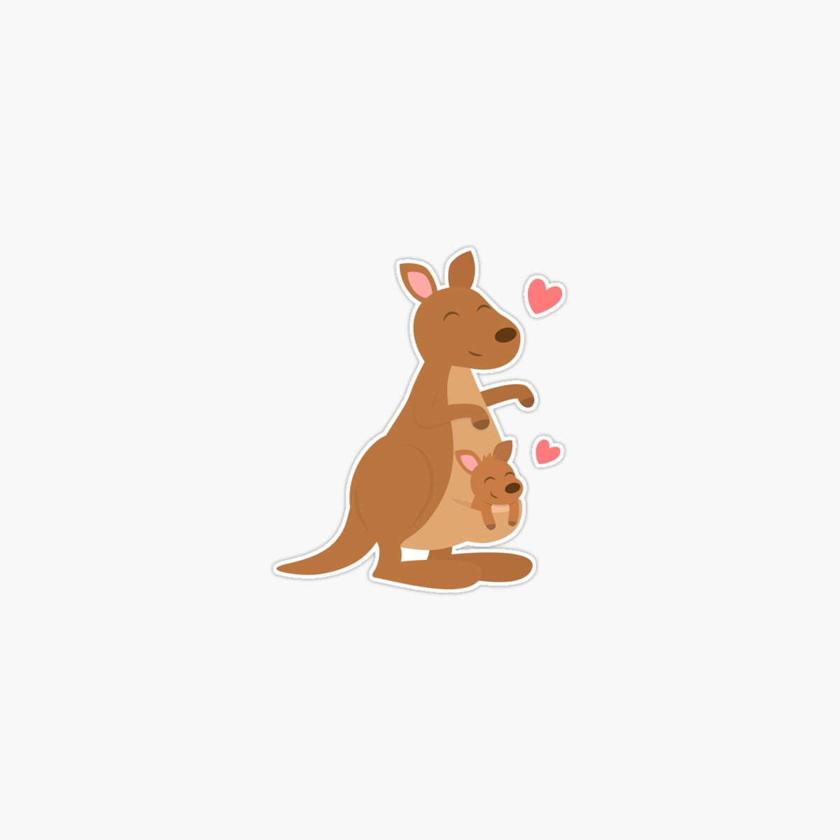 Onim Cute Kangaroo And Joey Sticker, Phone Decal Water Bottle Stickers ...