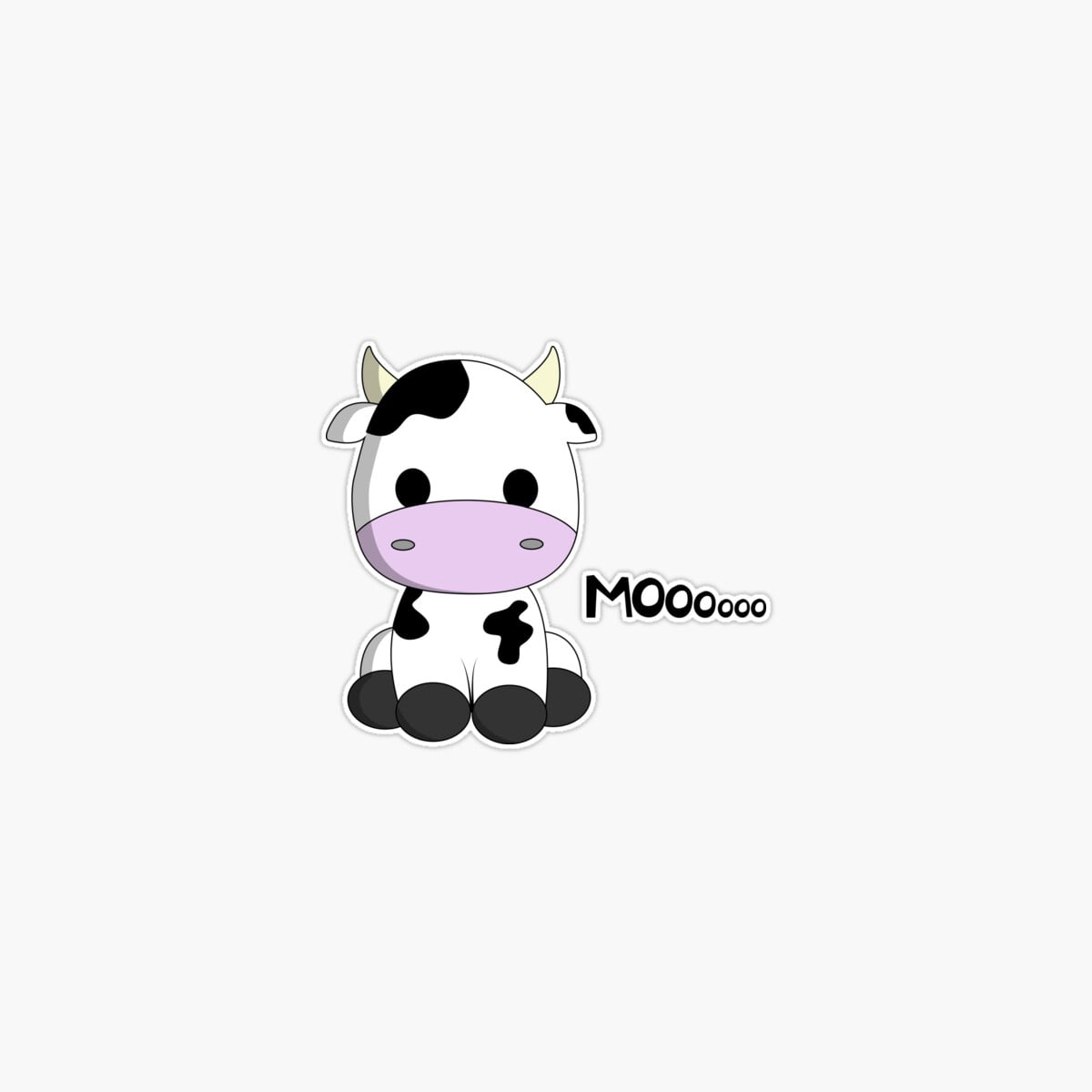 Onim Cute Kawaii Baby Cow Cartoon Sticker, Phone Decal Water Bottle ...