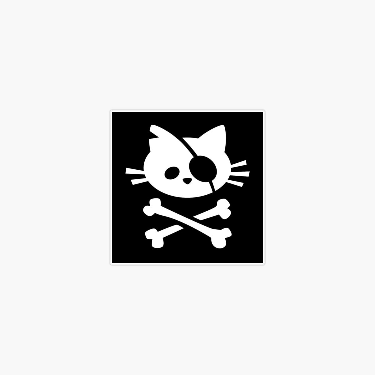 Onim Cute Pirate Cat | Skull And Crossbone Sticker, Phone Decal Water ...