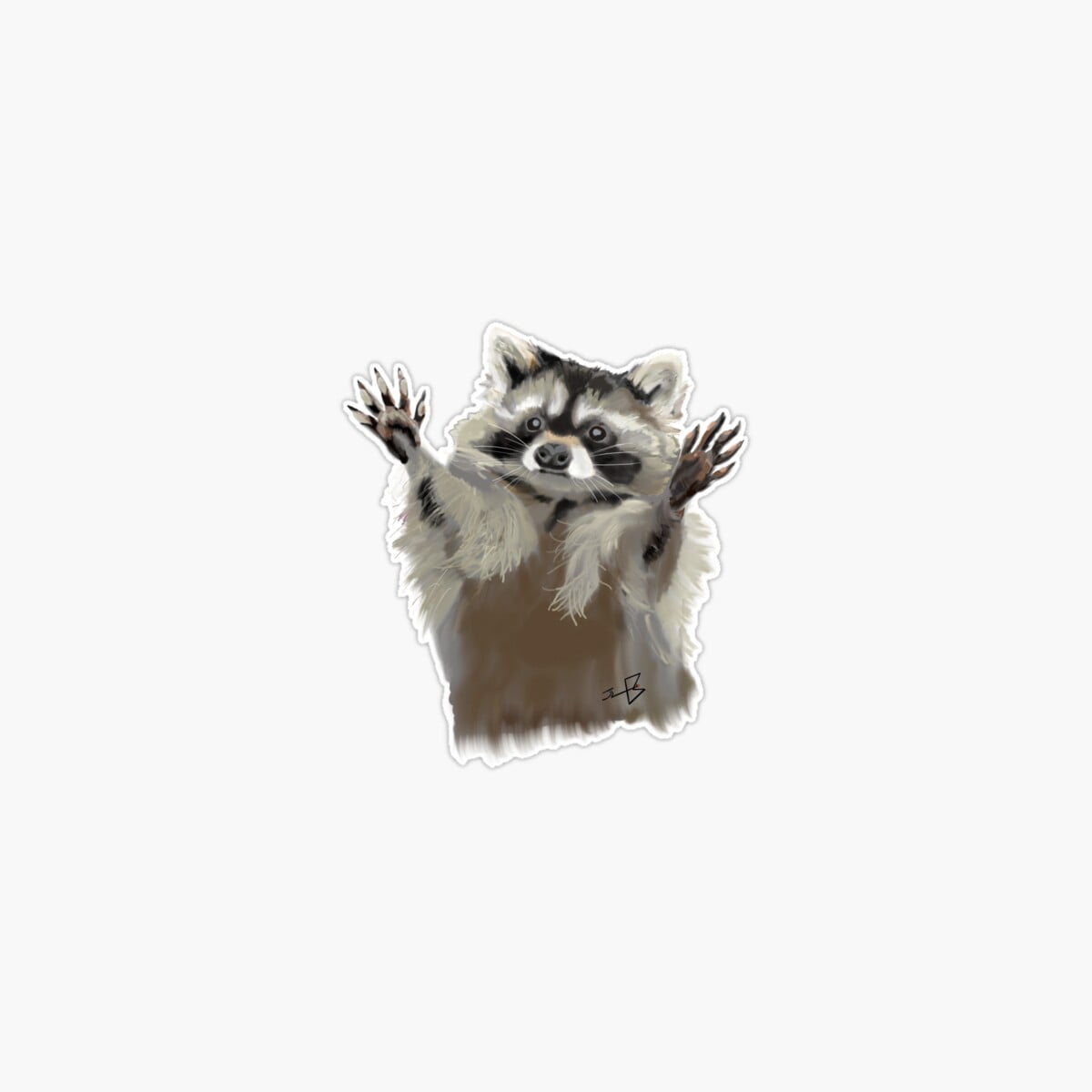 Onim Cute Racoon Sticker - Walmart.com