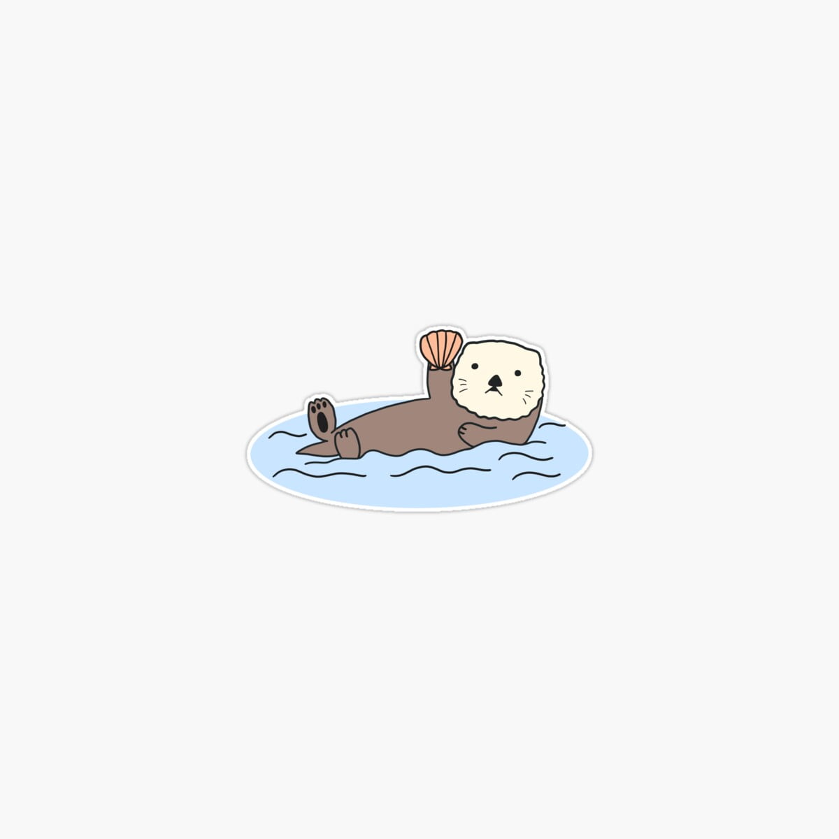 Onim Cute Sea Otter Simple Sea Animal Kawaii Anime Japanese Fish Meme ...