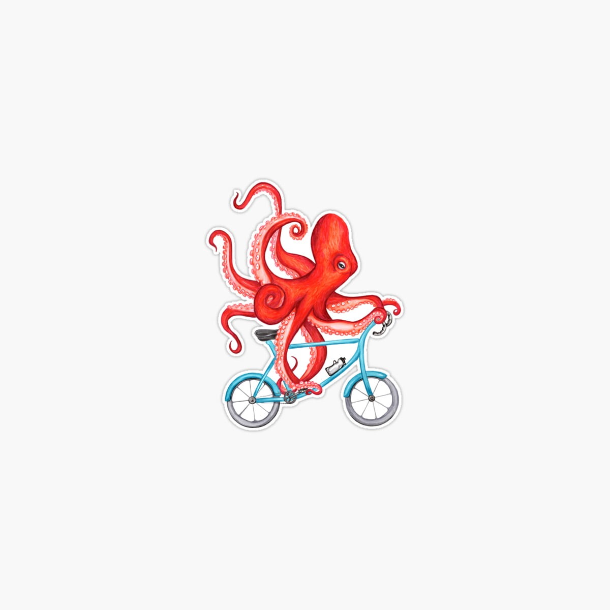 Onim Cycling Octopus Sticker, Phone Decal Water Bottle Stickers Car ...