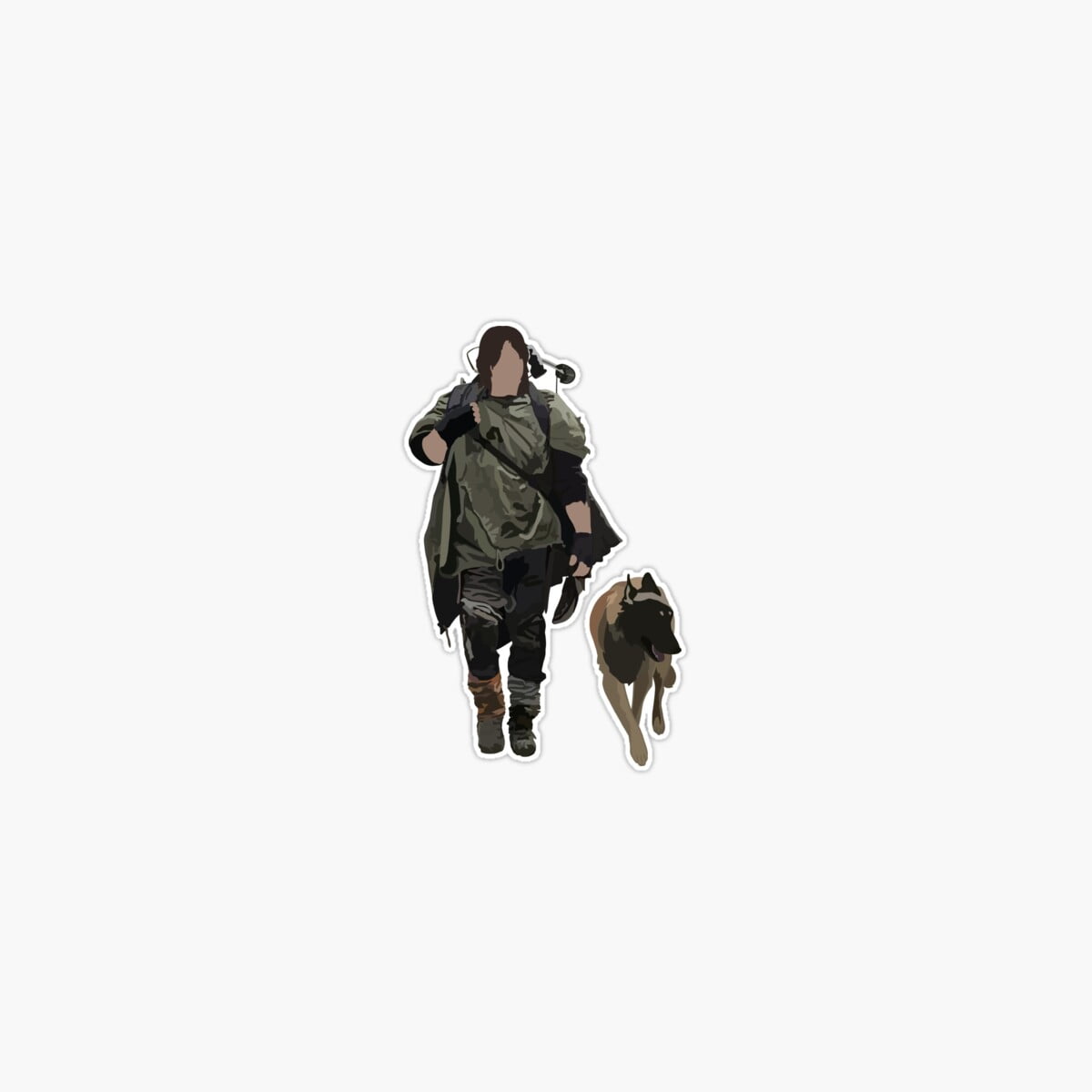 Onim Daryl Dixon And Dog Sticker, Phone Decal Water Bottle Stickers Car ...