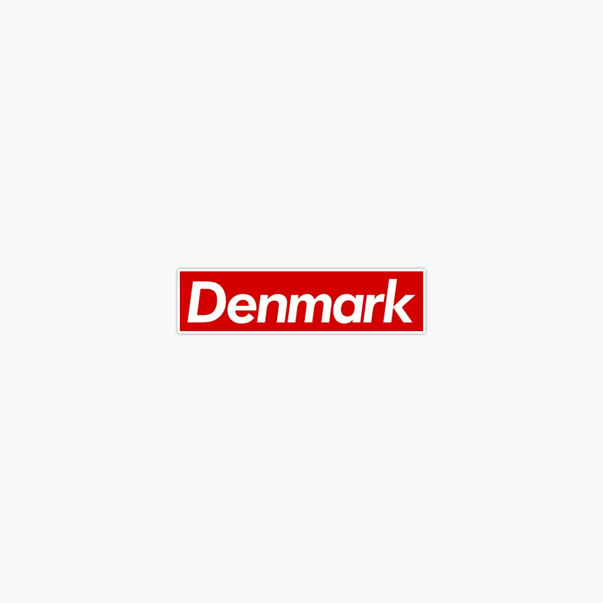 Onim Denmark - White Text / Red Background Sticker, Phone Decal Water ...