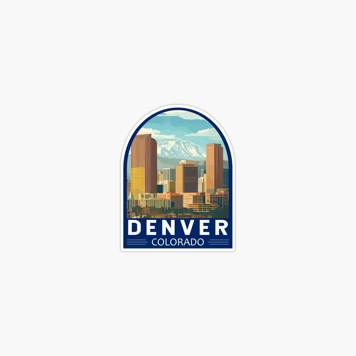 Onim Denver Colorado Travel Art Emblem Sticker, Phone Decal Water ...