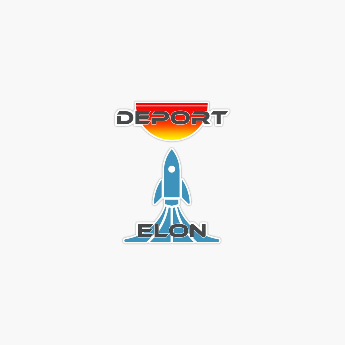 Onim Deport Elon: Satirical Retro Vintage Design Sticker, Phone Decal ...