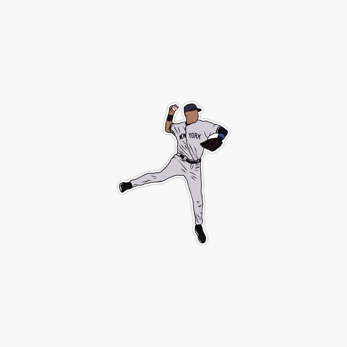 Onim Derek Jeter Jump Throw Sticker, Phone Decal Water Bottle Stickers ...
