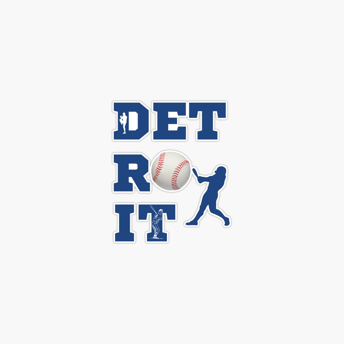 Onim Detroit Sports, Detroit Baseball Sticker, Phone Decal Water Bottle ...