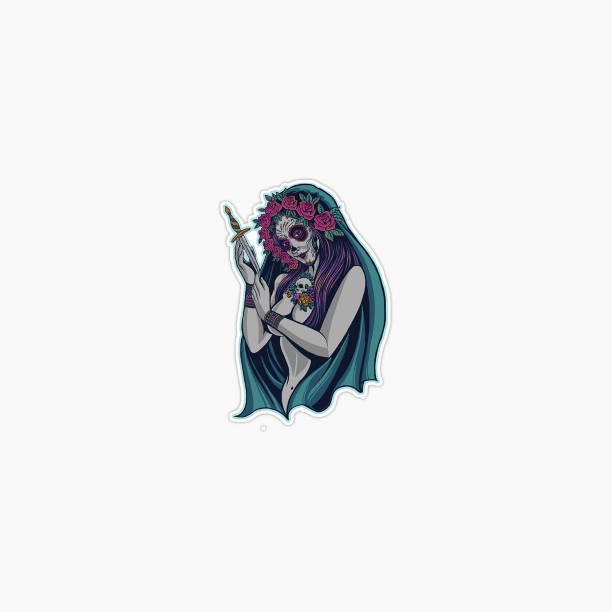 Onim Dia De Los Muerto Sticker, Phone Decal Water Bottle Stickers Car ...