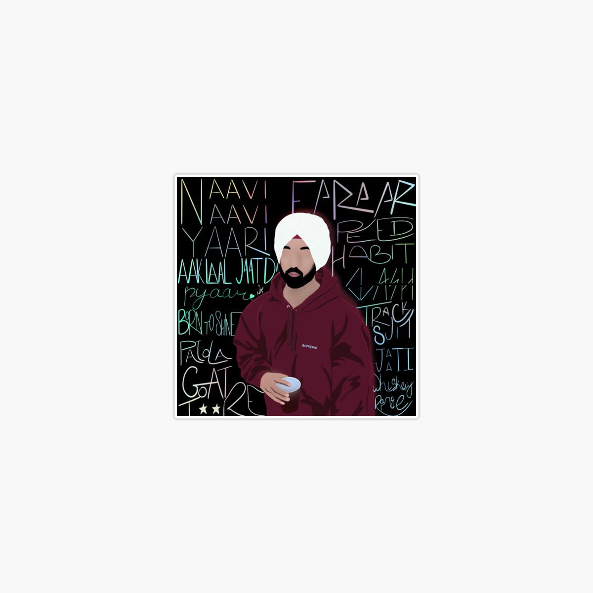 Onim Diljit Dosanjh- Goat Sticker, Phone Decal Water Bottle Stickers ...