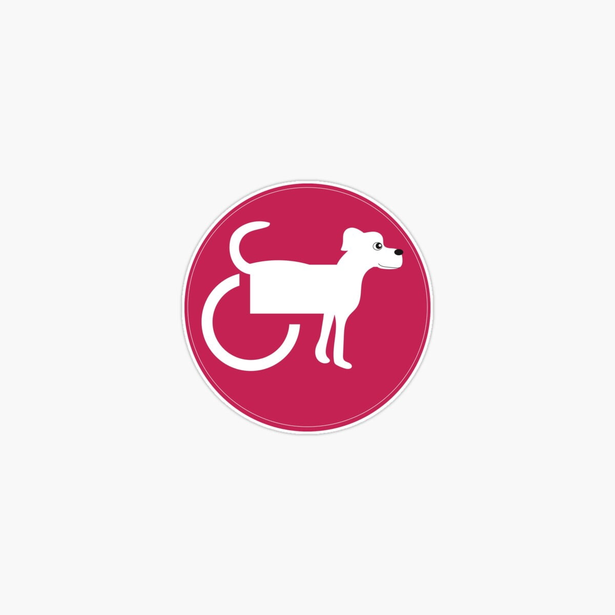 Onim Disabled Dog Sign Sticker, Phone Decal Water Bottle Stickers Car ...
