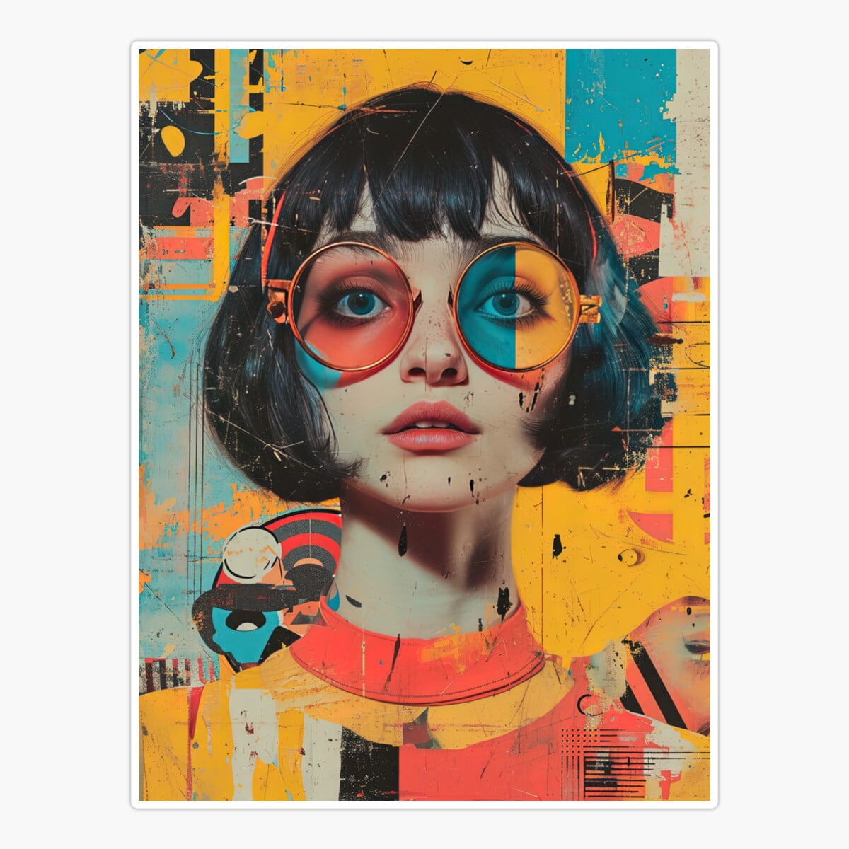 Onim Distressed Jazz Age Jumble Sticker, Phone Decal Water Bottle ...