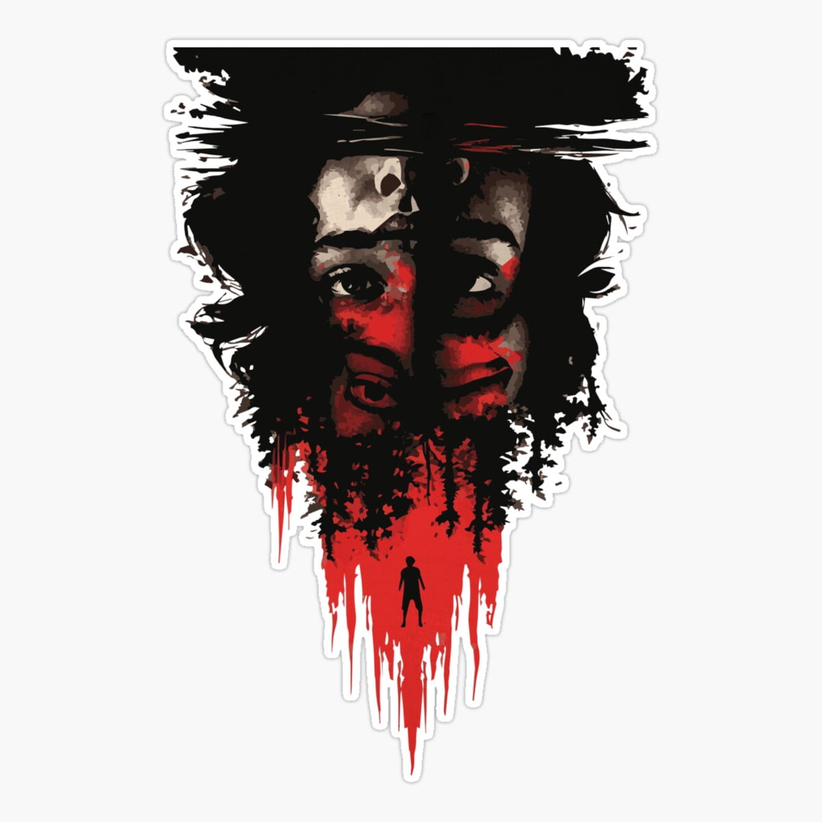 Onim Disturbed Psyche - Abstract Portrait Art Sticker, Phone Decal ...