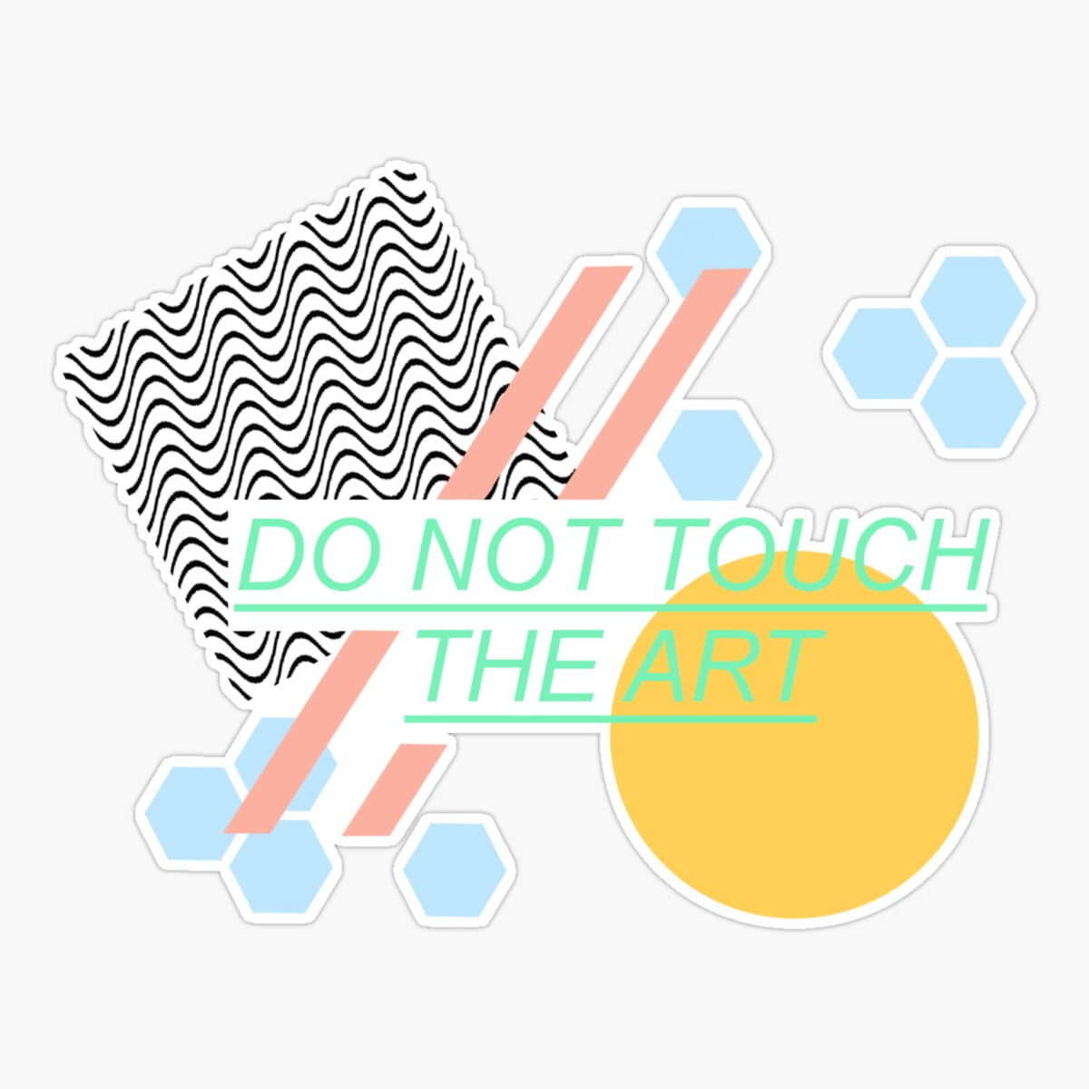Onim Do Not Touch The Art Sticker, Phone Decal Water Bottle Stickers ...