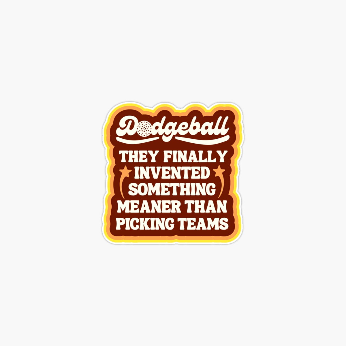 Onim Dodgeball 70S Style Sportsmanship Sticker, Phone Decal Water ...