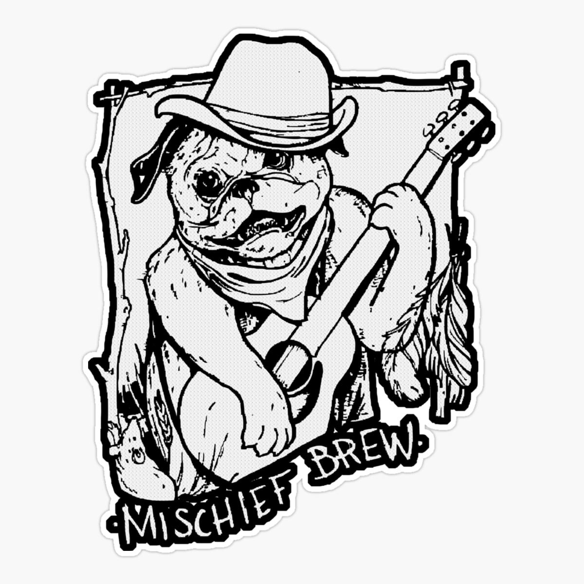 Onim Dog Mischief Punk From United States Sticker, Phone Decal Water ...