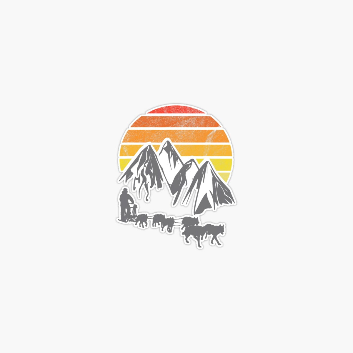 Onim Dog Sledding Sleigh Huskies Sled Rides Mushing Sleigh Sticker ...