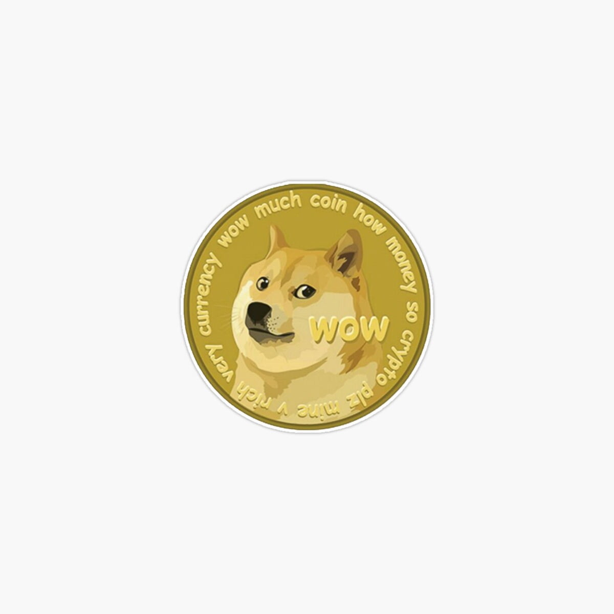 Onim Dogecoin ! Sticker, Phone Decal Water Bottle Stickers Car Decals ...