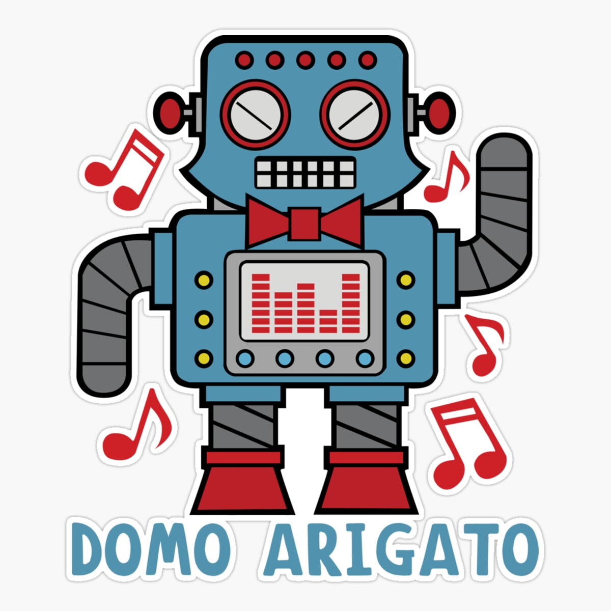 Onim Domo Arigato Mr Roboto Sticker, Phone Decal Water Bottle Stickers ...