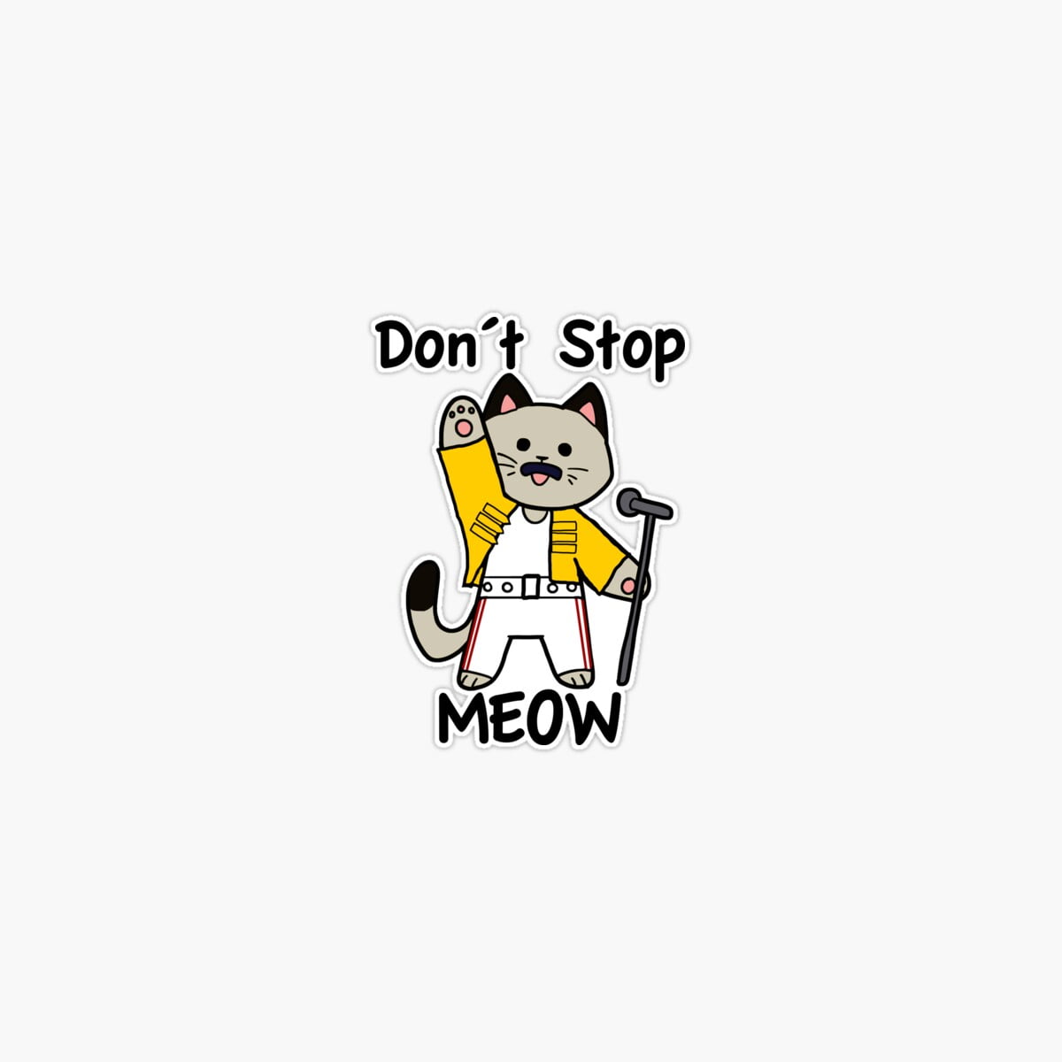 Onim Don´T Stop Meow Sticker, Phone Decal Water Bottle Stickers Car ...