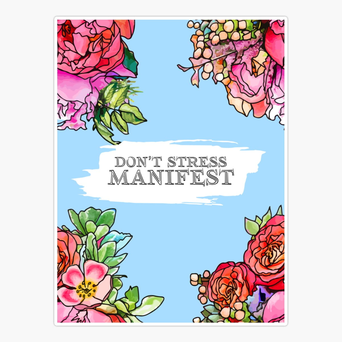 Onim Don'T Stress Manifest Sticker, Phone Decal Water Bottle Stickers ...
