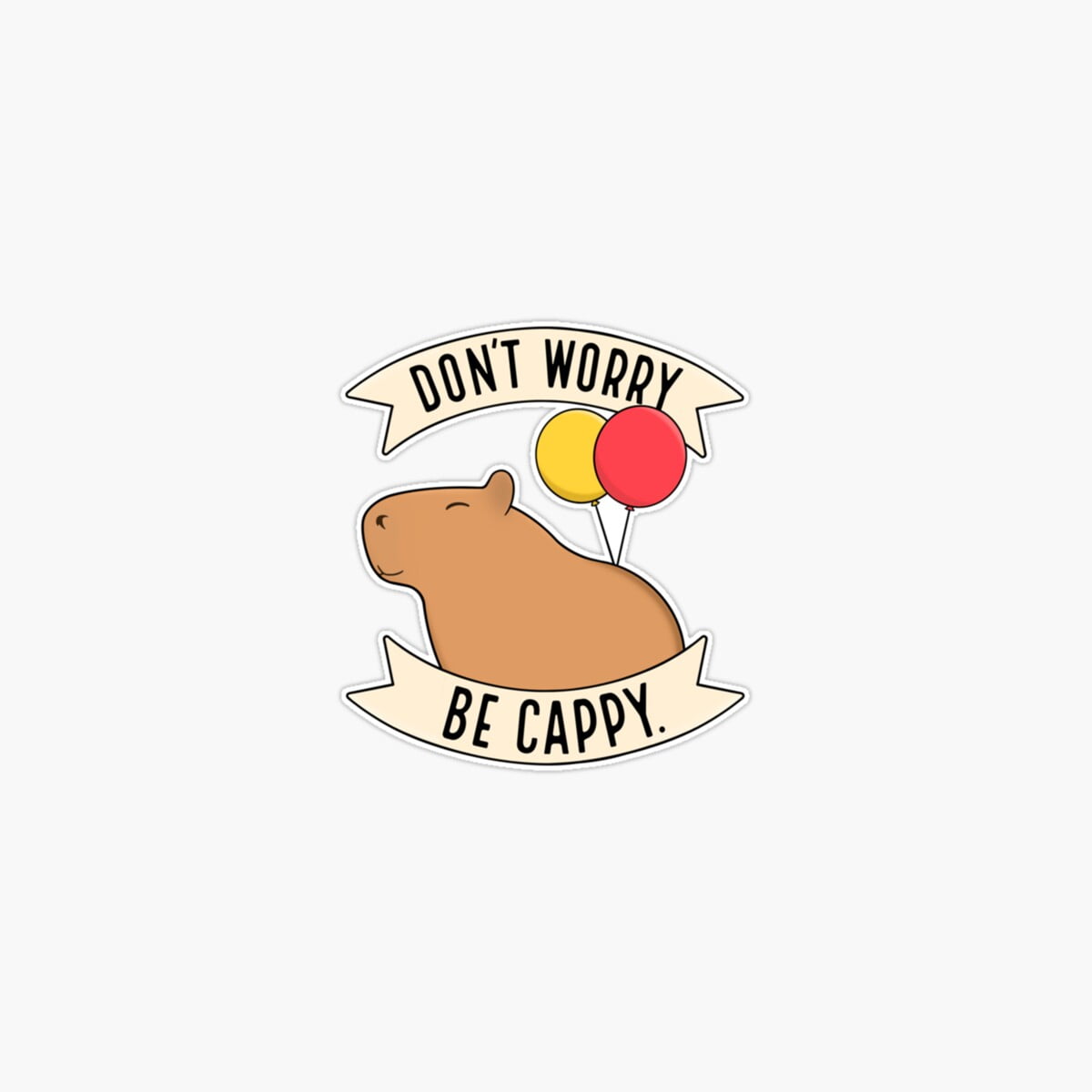 Onim Don_T Worry Be Cappy Sticker, Phone Decal Water Bottle Stickers ...