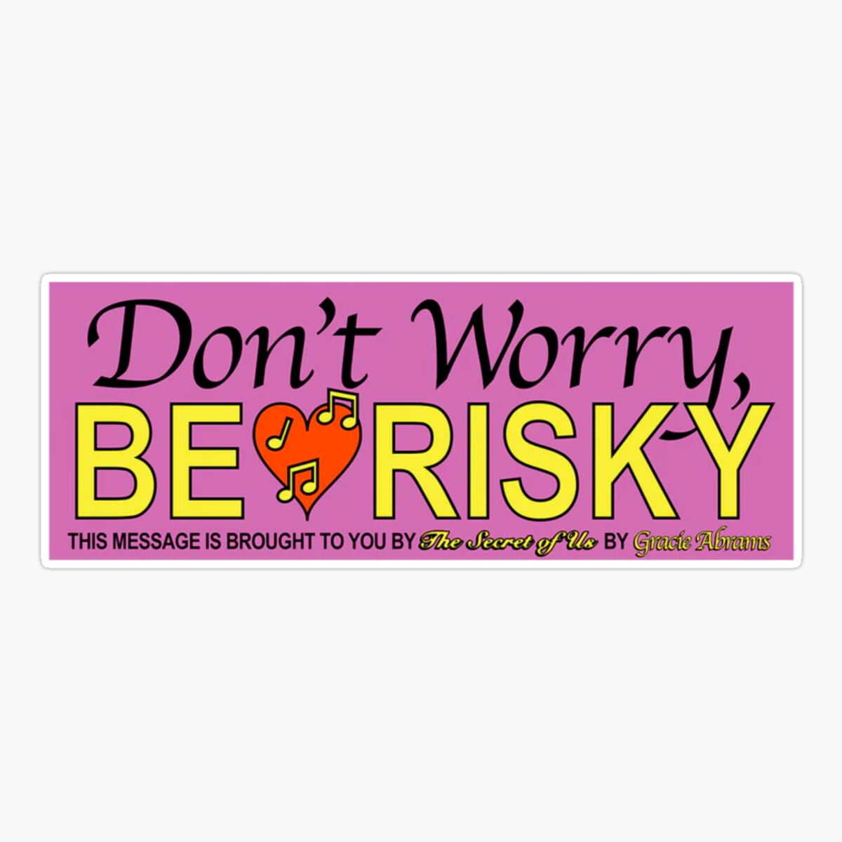 Onim Don’T Worry, Be Risky Sticker, Phone Decal Water Bottle Stickers ...