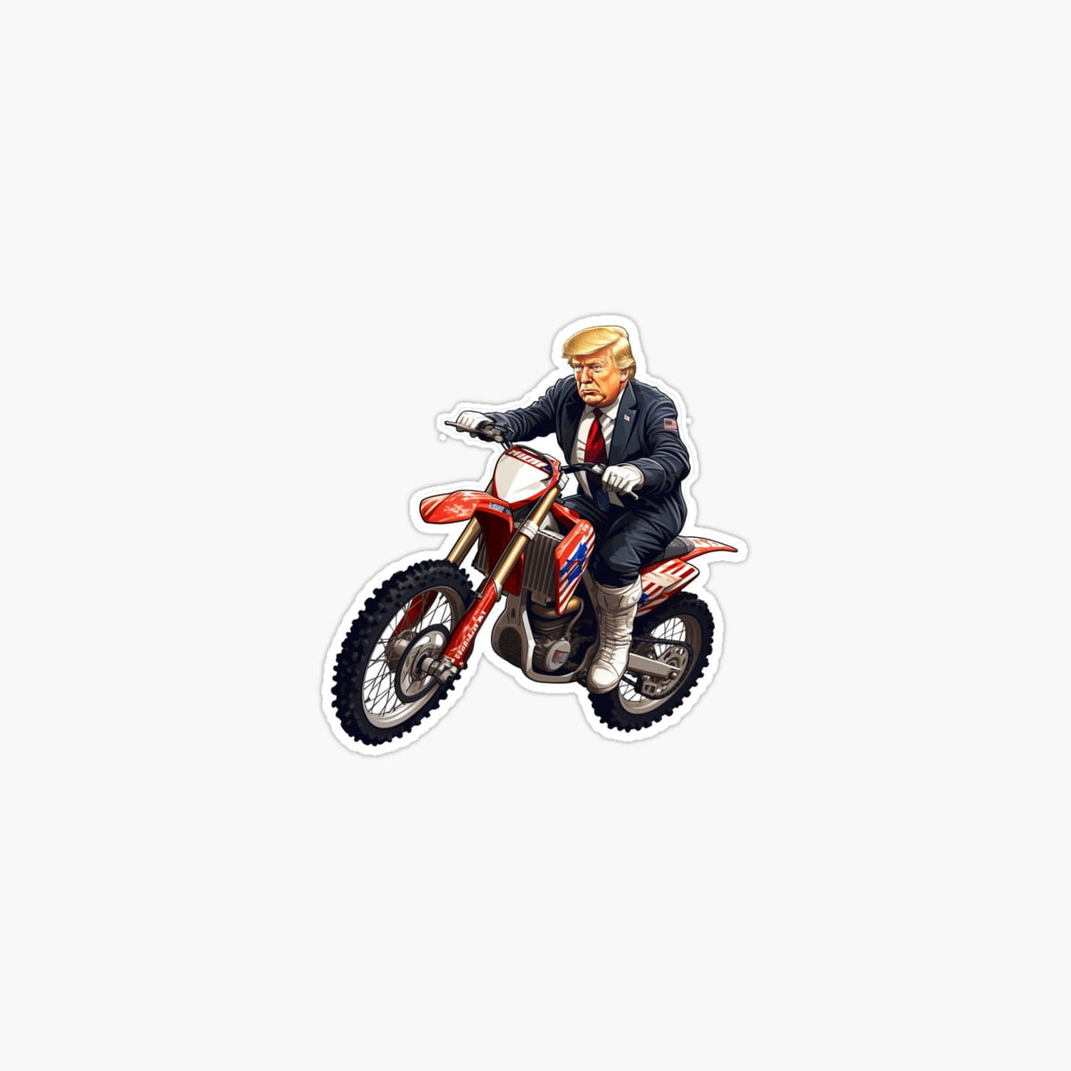 Onim Donald Trump On A Dirt Bike Sticker, Phone Decal Water Bottle Stickers Car Decals, Funny ...