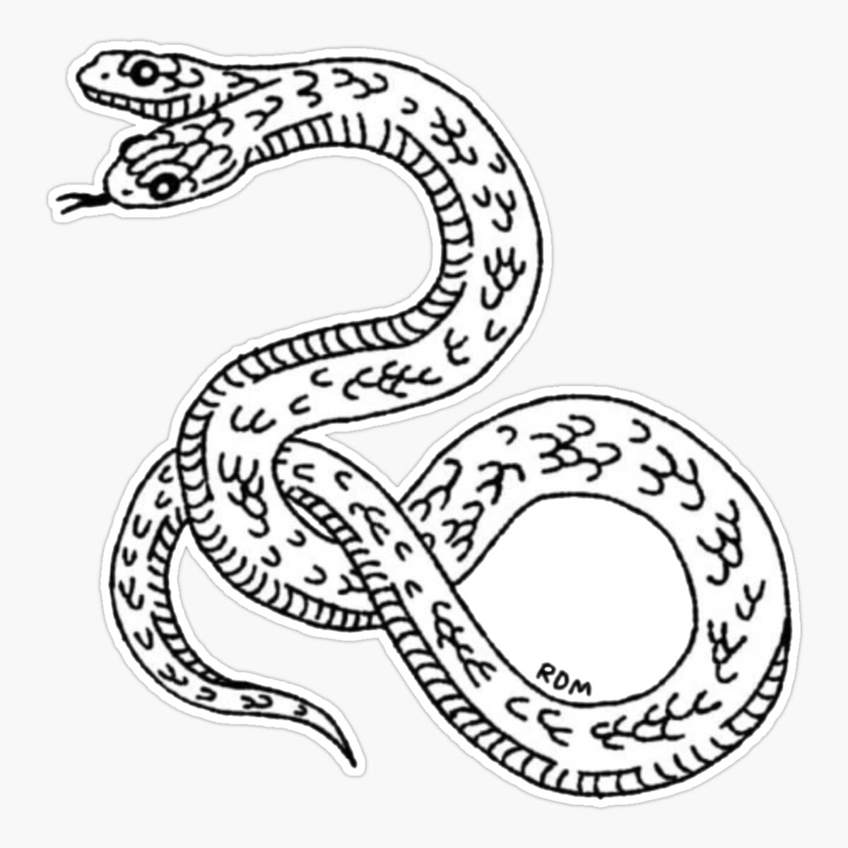 Onim Double Headed Snake Sticker, Phone Decal Water Bottle Stickers Car Decals, Funny Birthday ...