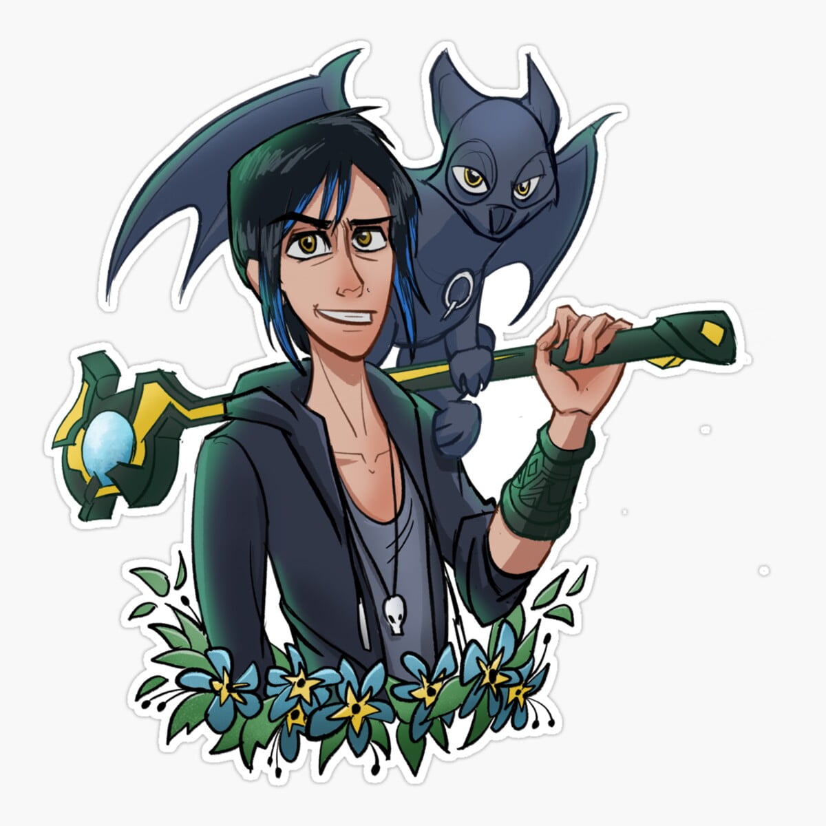 Onim Douxie And Archie, Wizards! Sticker, Phone Decal Water Bottle ...