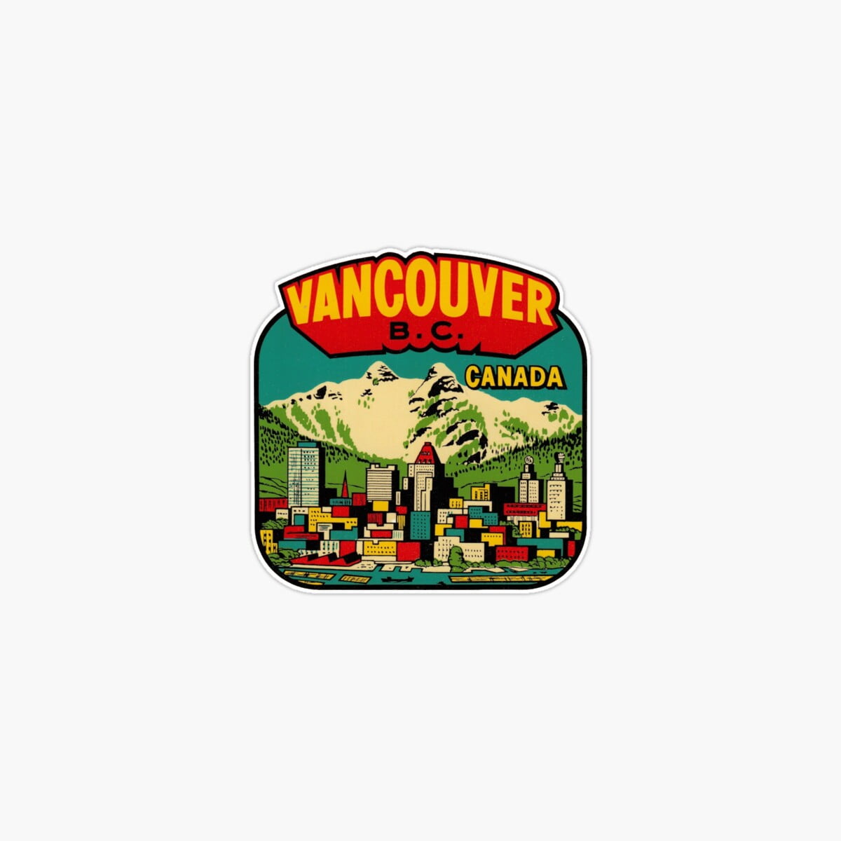 Onim Downtown Vancouver Bc Vintage Travel Decal Sticker, Phone Decal ...