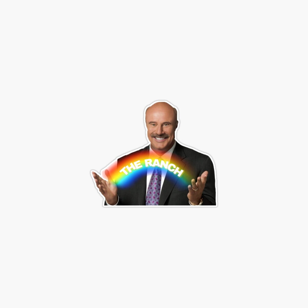 Onim Dr Phil - The Ranch Rainbow Sticker, Phone Decal Water Bottle ...