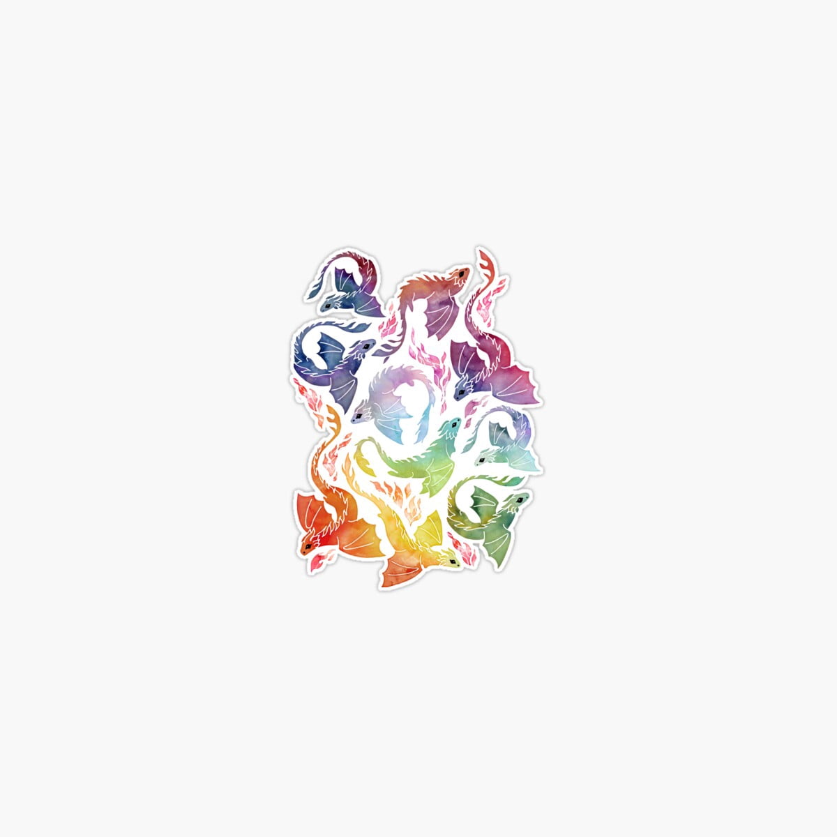 Onim Dragon Fire Rainbow Sticker, Phone Decal Water Bottle Stickers Car ...