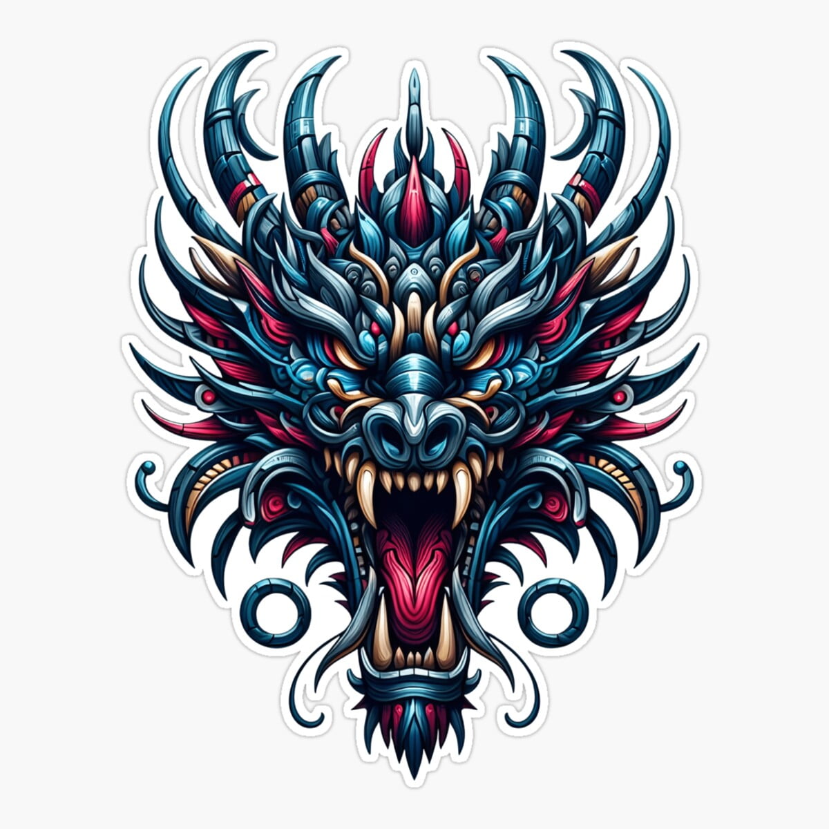 Onim Dragon Head Sticker, Phone Decal Water Bottle Stickers Car Decals ...