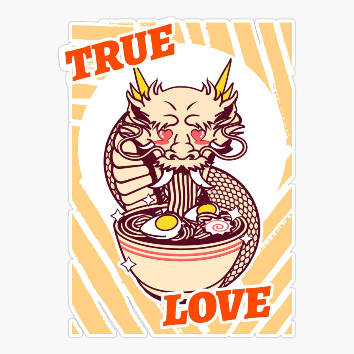 Onim Dragon Japanese Ramen Noodle Soup Anime Art Sticker, Phone Decal ...